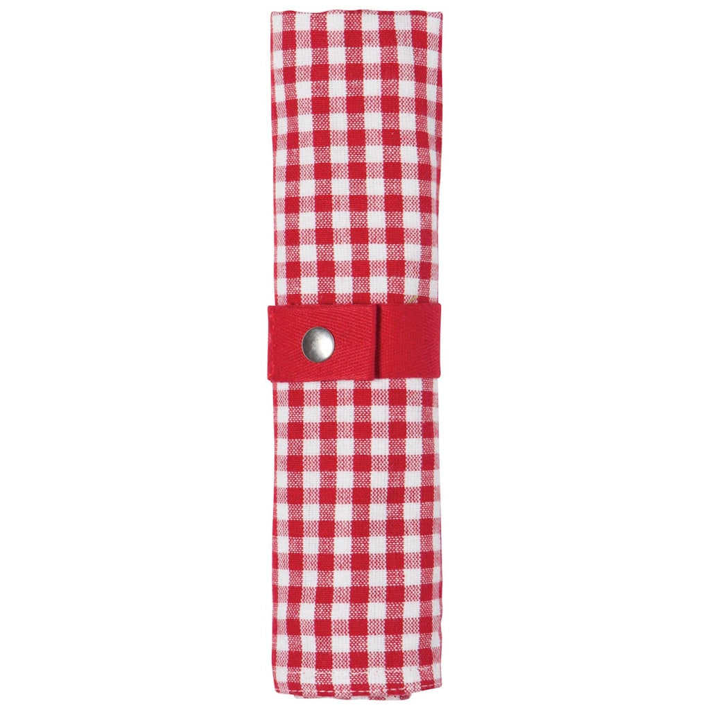 Gingham Roll Up Utensil set | Picnic silverware gifts